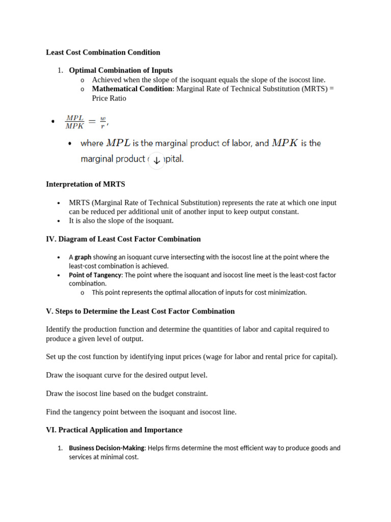 Least Cost Combination Guide | PDF | Finance & Money Management ...