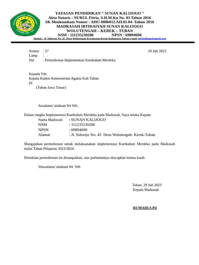 Surat Permohonan IKM | PDF