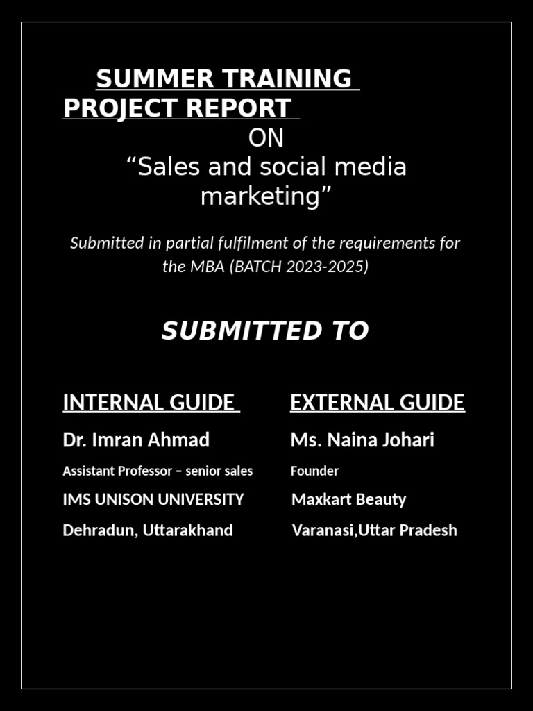 Summer Training Project Report | PDF