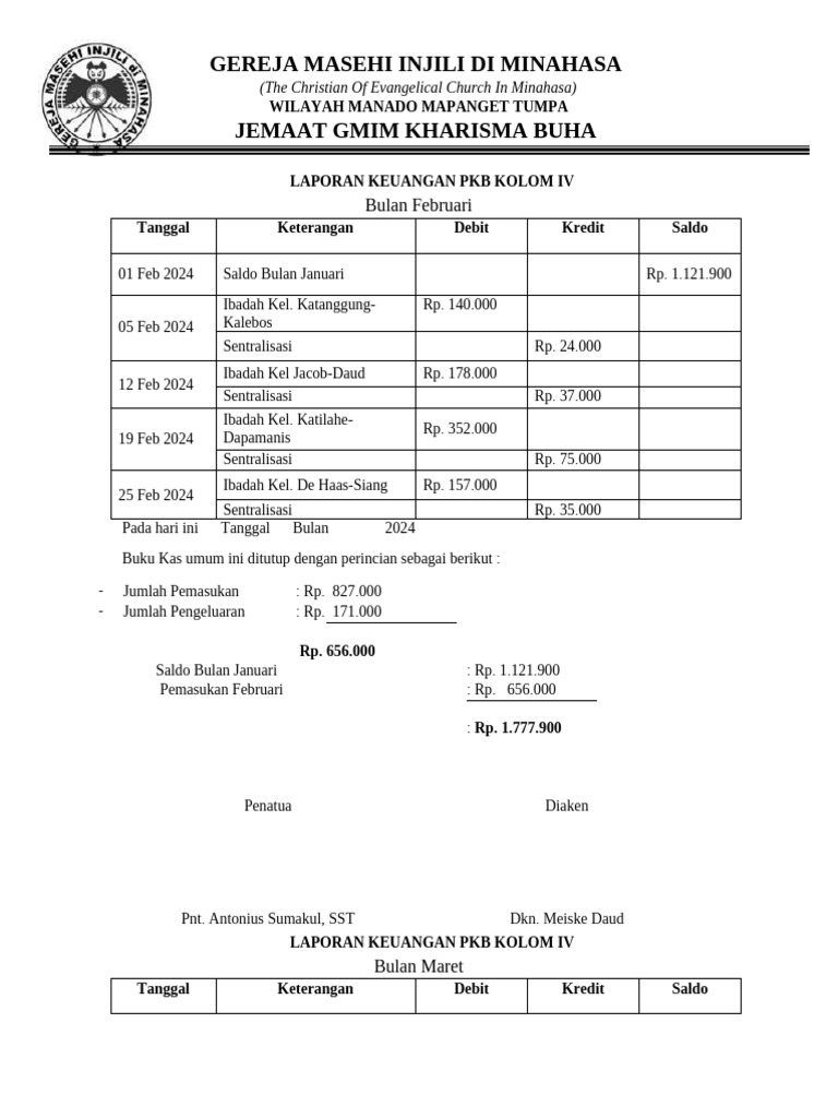 Laporan Keuangan PKB Kolom Iv | PDF