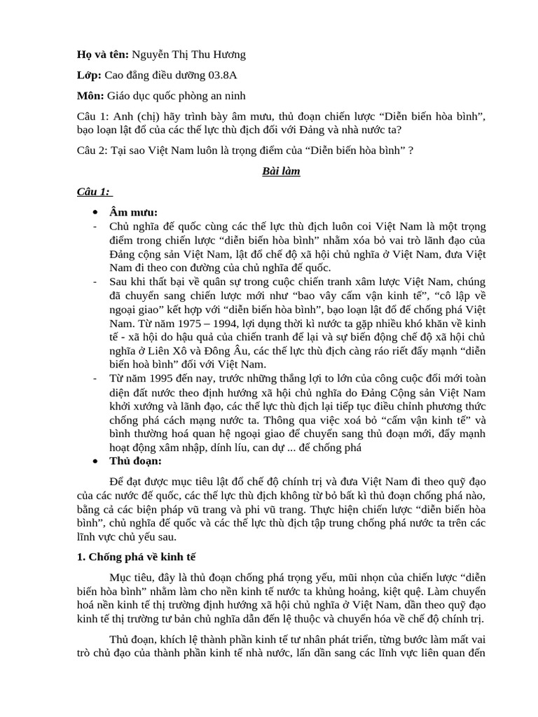 Bài tập GDQPAN | PDF