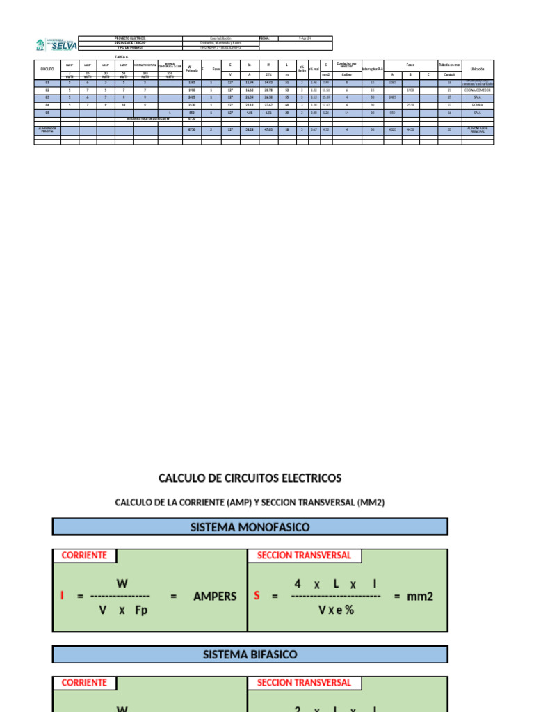 Cuadro de Cargas Tsu | PDF | Cantidad | Ingenieria Eléctrica