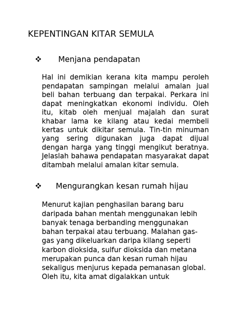 Kepentingan Kitar Semula | PDF
