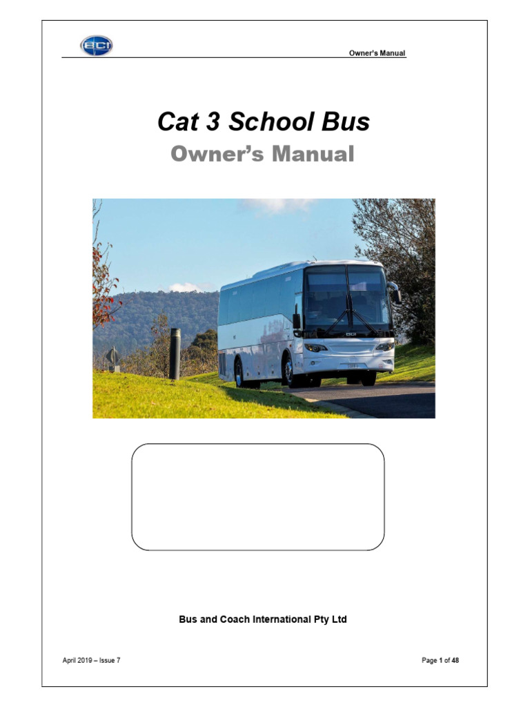 Cat 3 School Bus Owners Manual | PDF | Manual Transmission | Axle