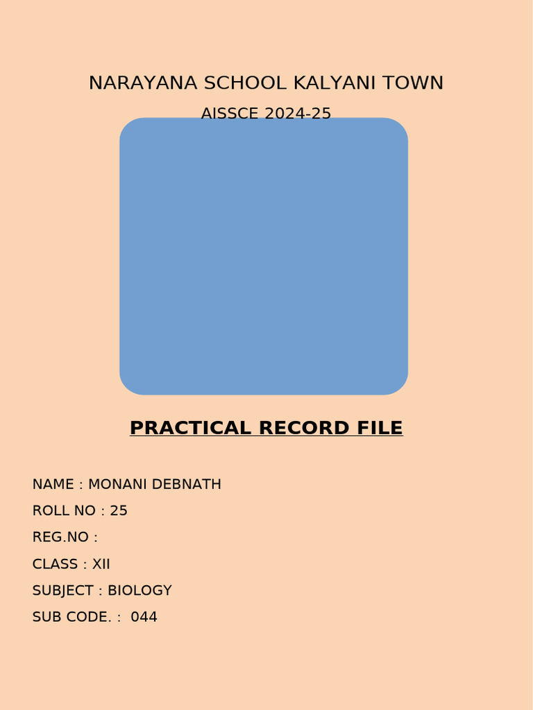 Biology Practical Record XII | PDF