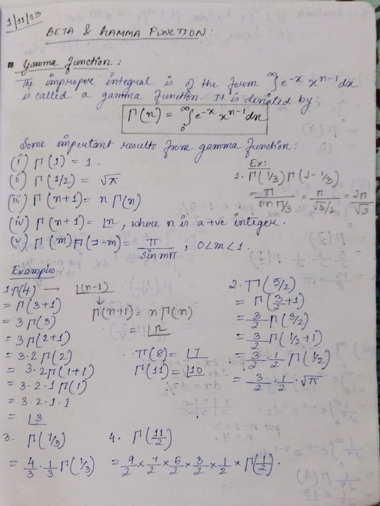 Gamma Function | PDF