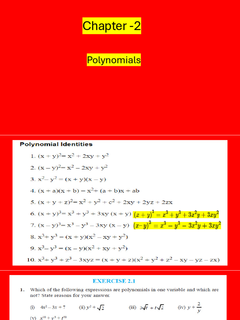 Chapter - 2-Polynomials - Answers | PDF