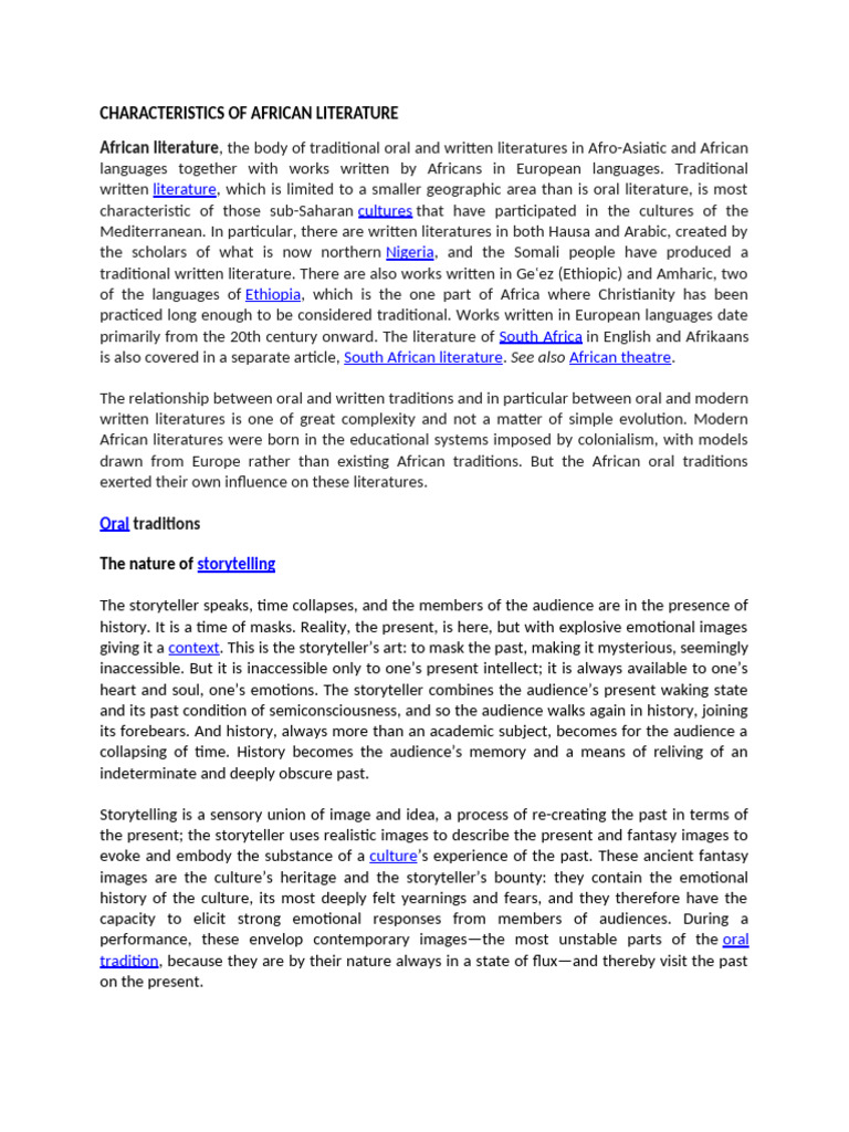 Understanding African Literature's Essence | PDF | African Literature