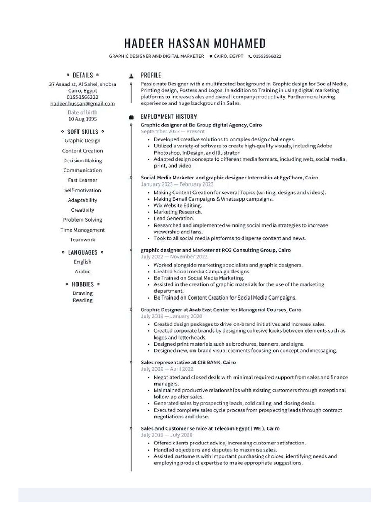 Hadeer's Resume | PDF