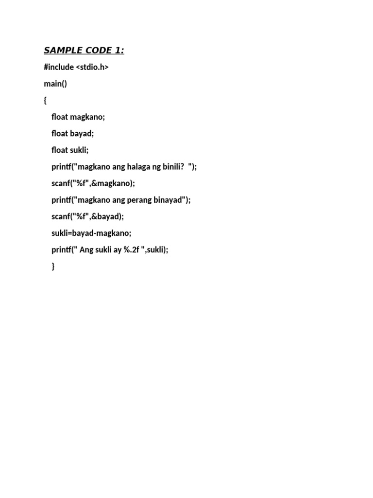 Sample Codes Pdf 