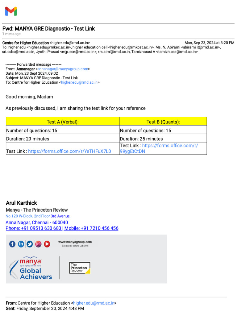 GRE Diagnostic - Test Link | PDF