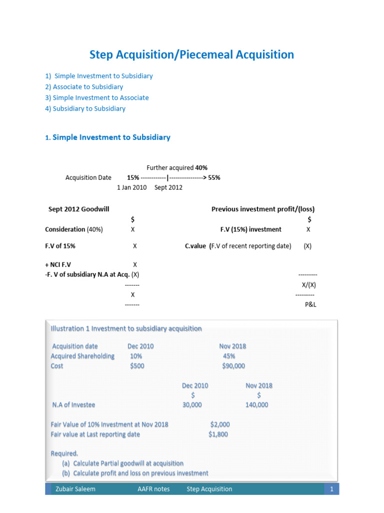 2.step Acquisition - Ca Final | PDF | Goodwill (Accounting) | Book Value