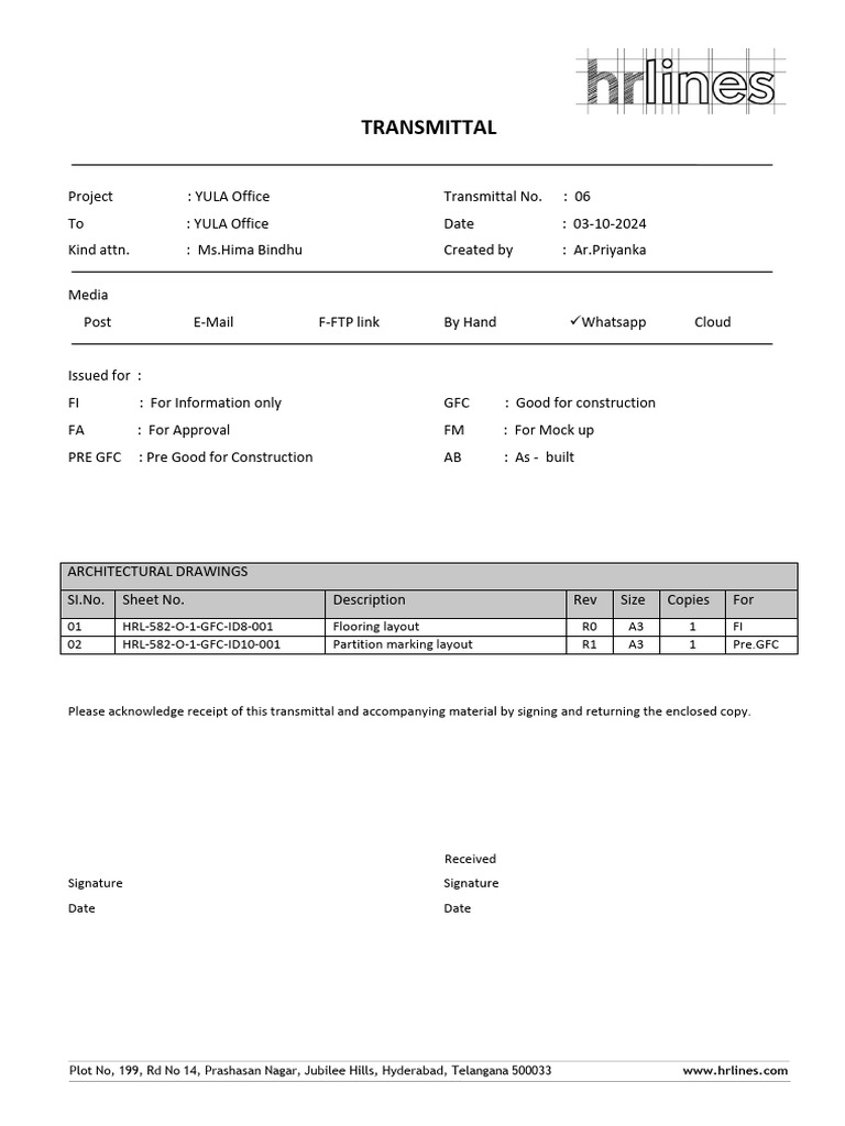 Transmittal 06 - 03.10.2024 | PDF