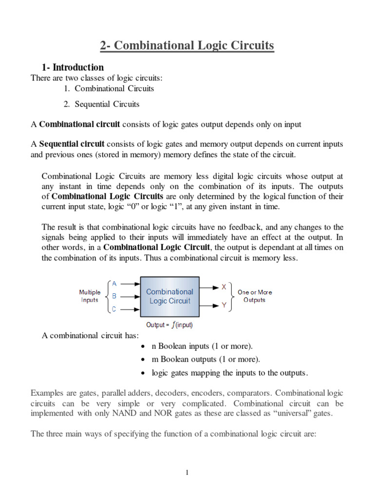 Lecture 2 Combinational Logic Circuit Design | PDF | Logic Gate | Boolean Algebra