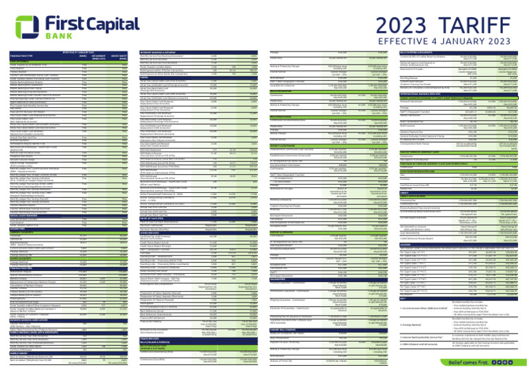 Tariff Guide 2023 8 | PDF | Banks | Transaction Account