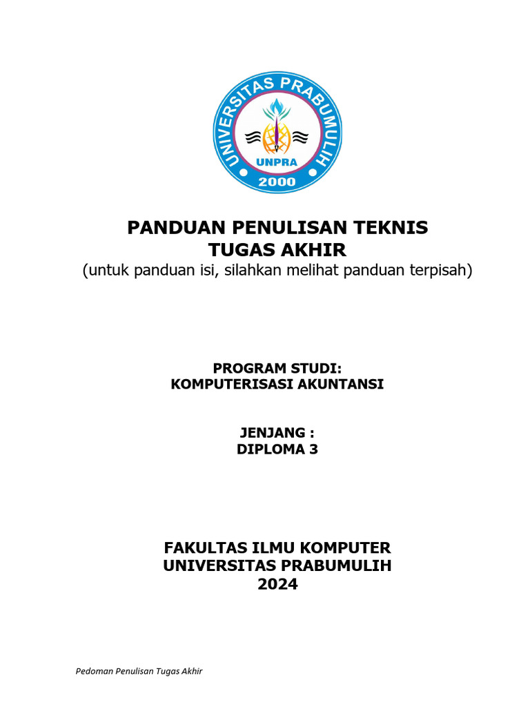 Panduan Penulisan Tugas Akhir Ka 2024-2025 | PDF