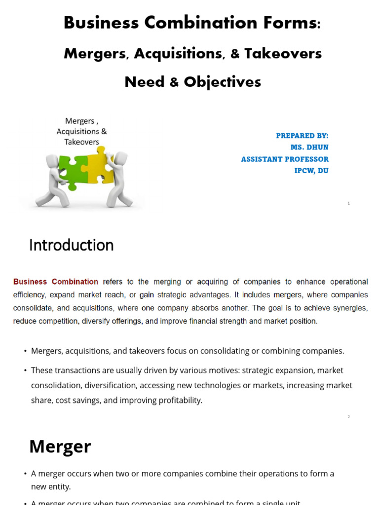 Mergers, Takeovers, and Acquisitions | PDF | Mergers And Acquisitions | Takeover