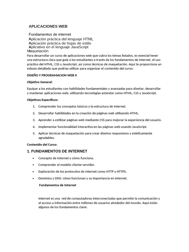 Aplicaciones Web Temas | PDF | Red mundial | Internet y web