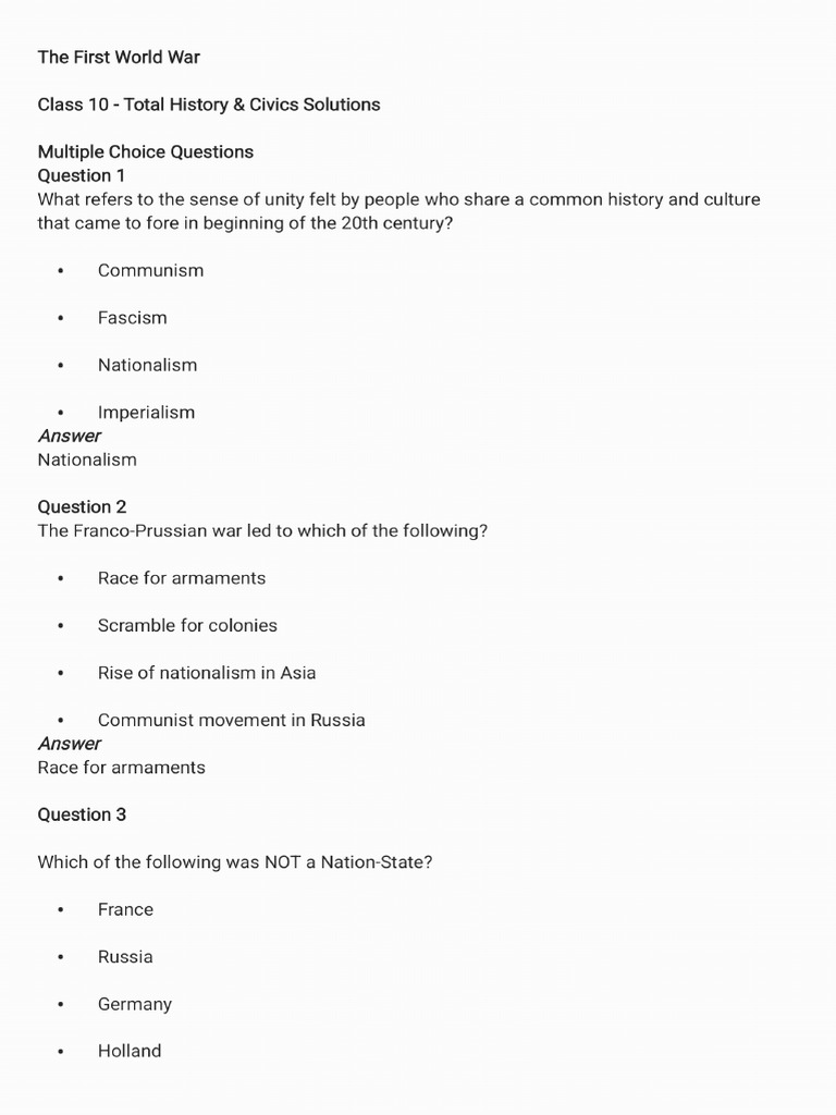 World War I Notes | PDF