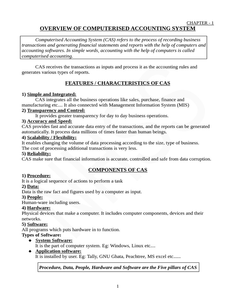 CH 1 Overview of CAS | PDF | Expense | Revenue