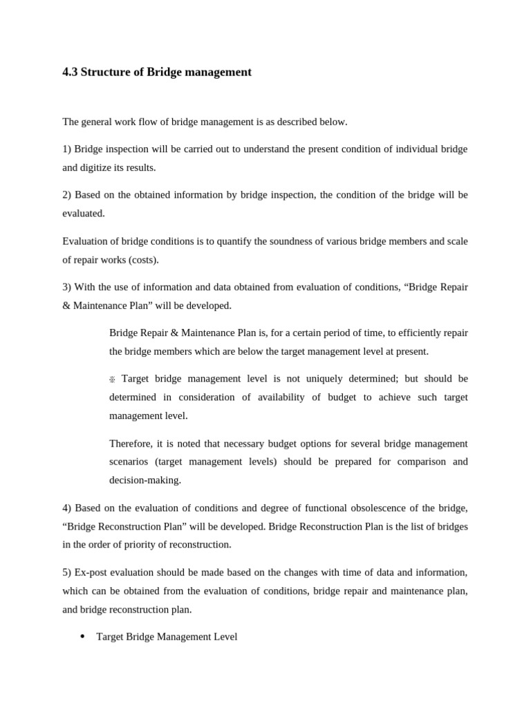 Structure of Road Management System | PDF | Bridge | Evaluation Structure of Road Management System | PDF | Bridge | Evaluation