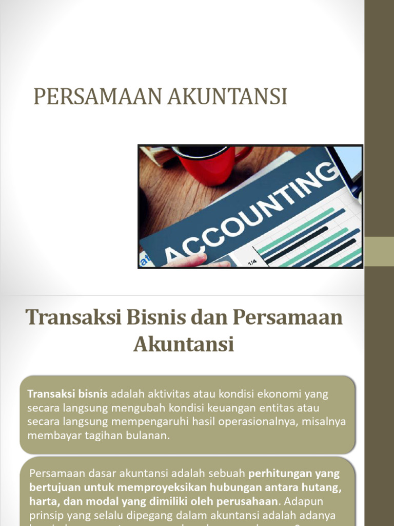 Persamaan Akuntansi dan Transaksi Bisnis | PDF