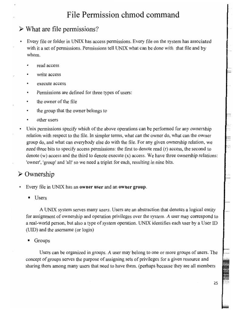 File Permission Chmod Command | PDF