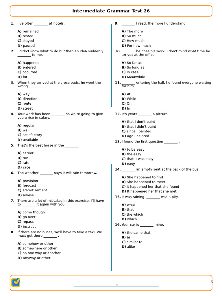B1 Level Grammar Practice | PDF