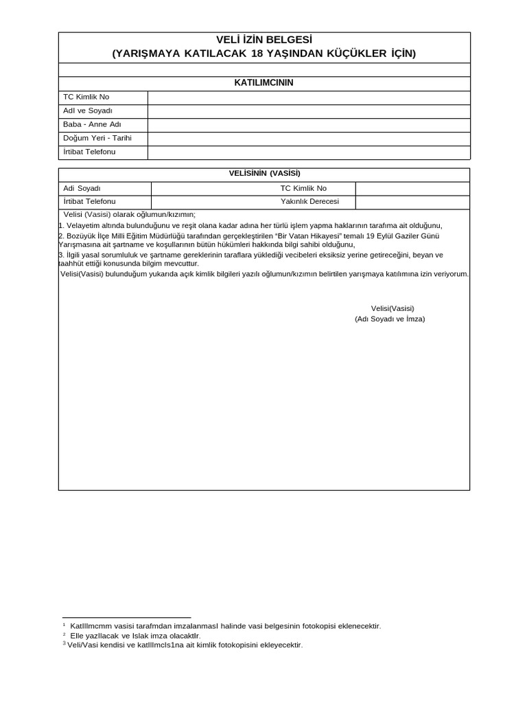 Veli Izin Belgesi | PDF