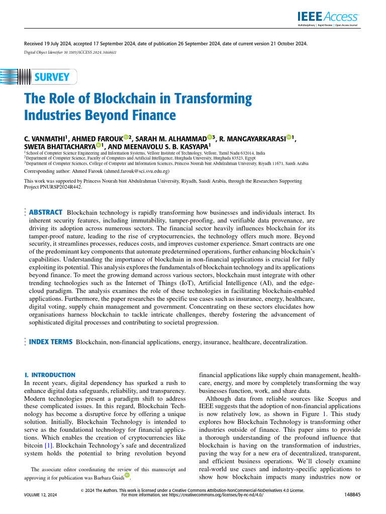 The Role Of Blockchain In Transforming Industries Beyond Finance Pdf Internet Of Things