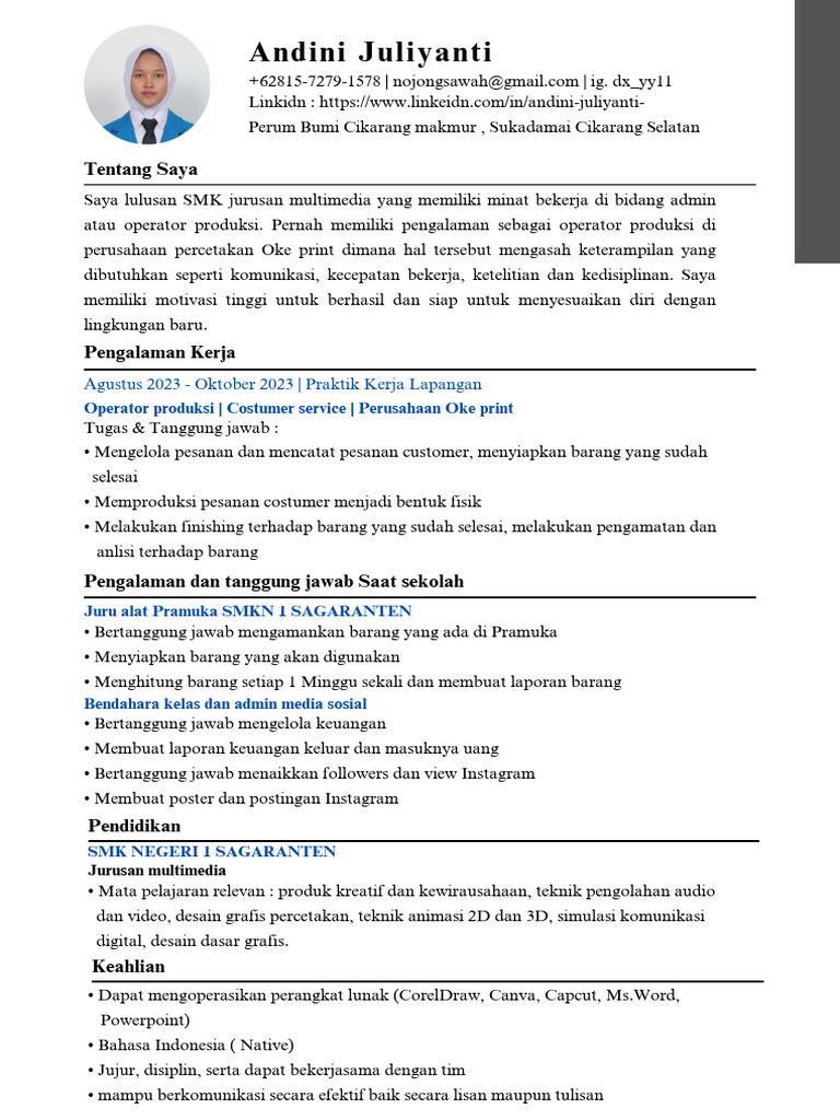 CV Dan Berkas Pendukung | PDF | Karier & Perkembangan | Bisnis