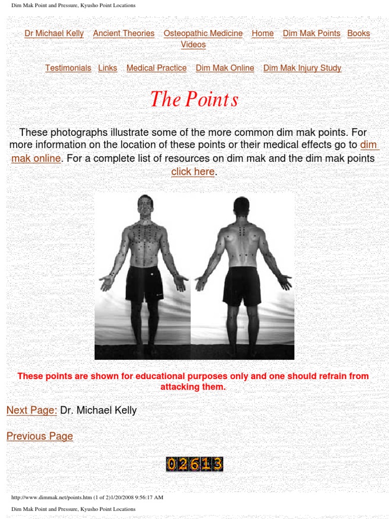 Dim Mak Punto and Presion, Localizacion de Puntos Kyusho | PDF | Self ...