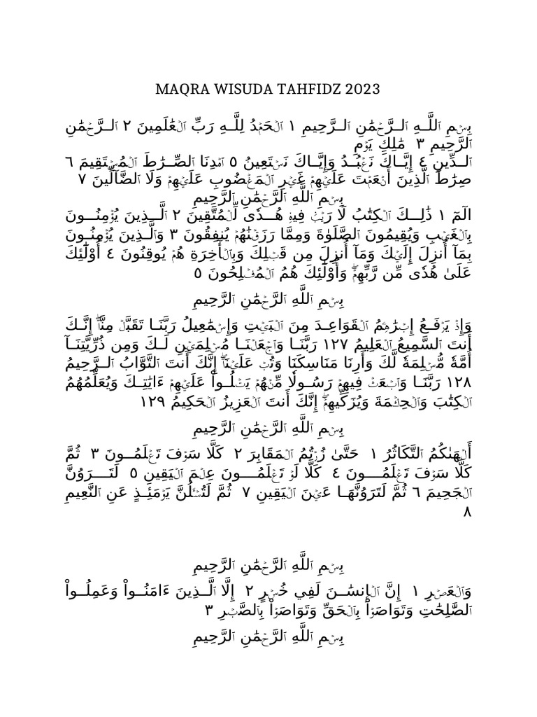 Maqra Wisuda | PDF
