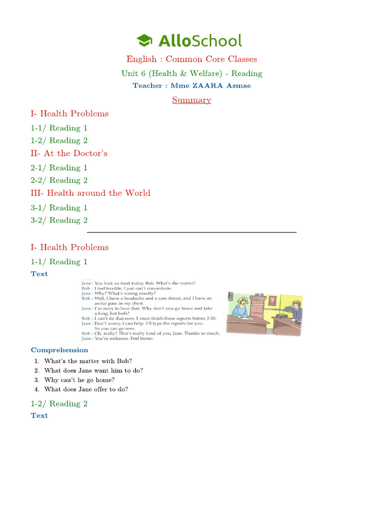 Unit 6 Health Welfare Reading | PDF