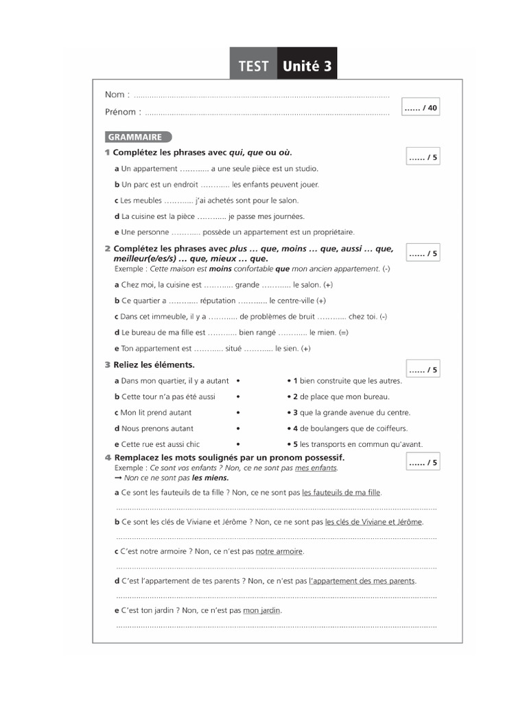 Test Unite 3 | PDF