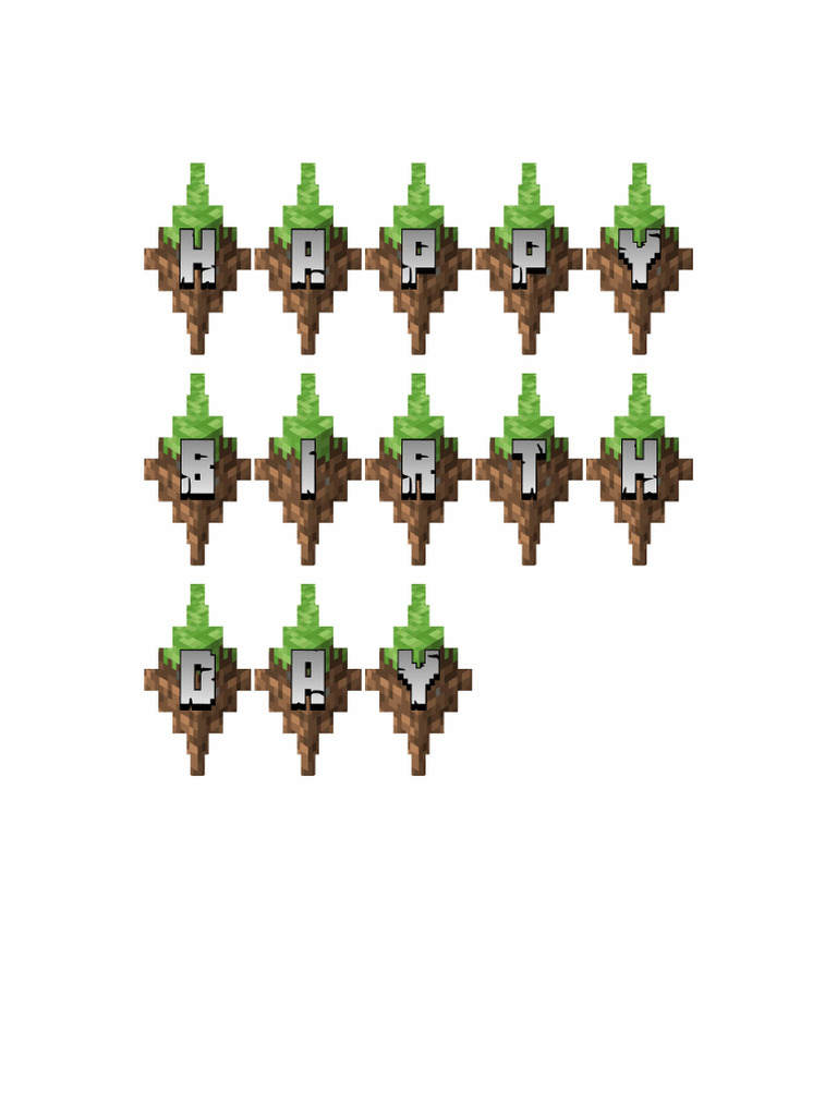 Minecraft Happy Birthday Free Printables 394222.Png | PDF