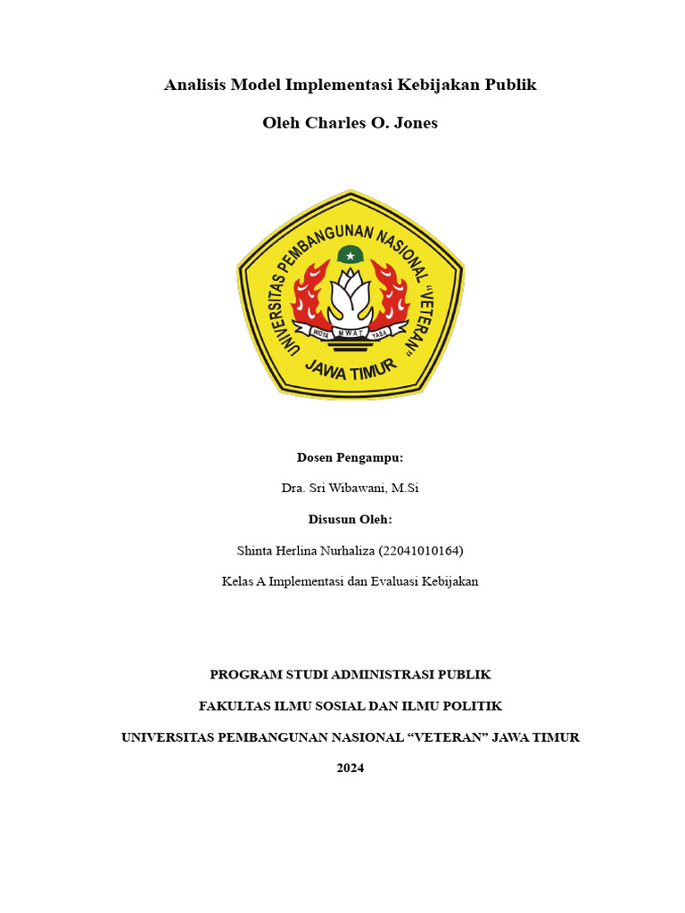 Analisis Model Implementasi Jones | PDF | Karier & Perkembangan