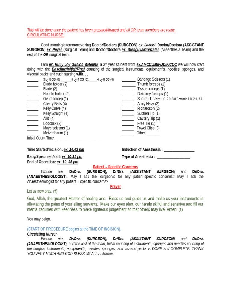 Surgical Instrument Counting Procedure | PDF | Surgery | Medical ...