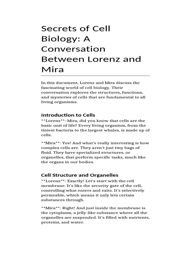 Secrets of Cell Biology Black Text | PDF | Cell (Biology) | Mitosis
