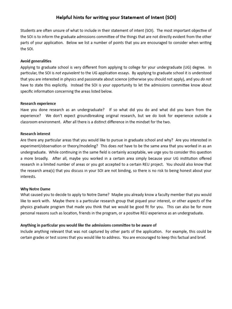 SOP Helpful Hints | PDF | Cognitive Science | Cognition