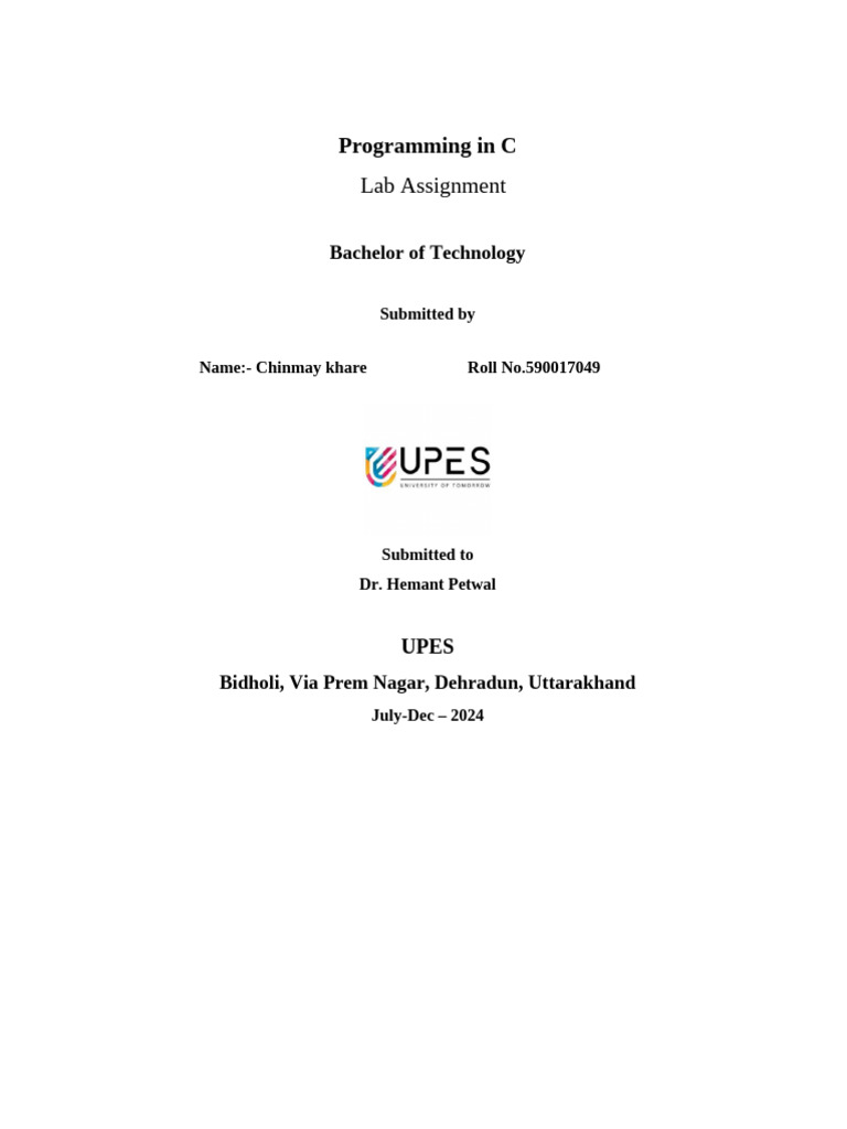 C Programming Lab Assignment Solutions | PDF