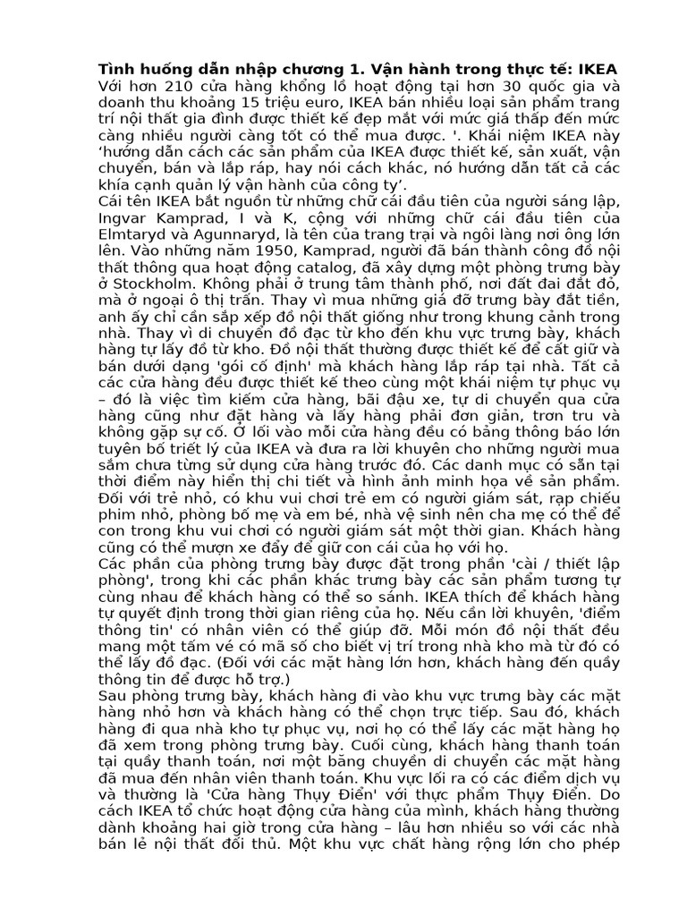 Tinh Huong Dan Nhap Chương 1. IKEA | PDF