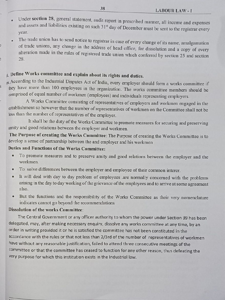 PART - C LABOUR LAW JB - Series - 3 - Semester | PDF