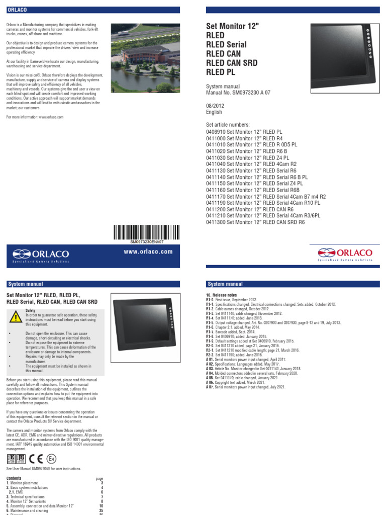 SM0973230 Monitor 12in EN A07 Print | PDF | Power Supply | Legal Liability