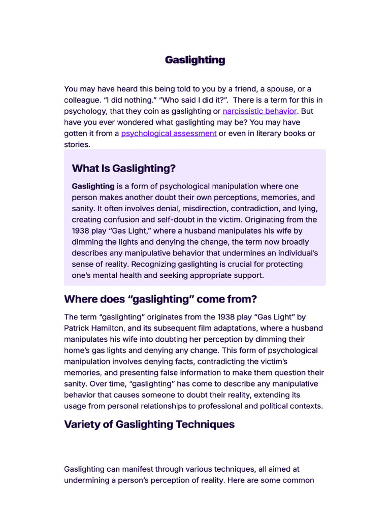 Truth About Gaslighting | PDF