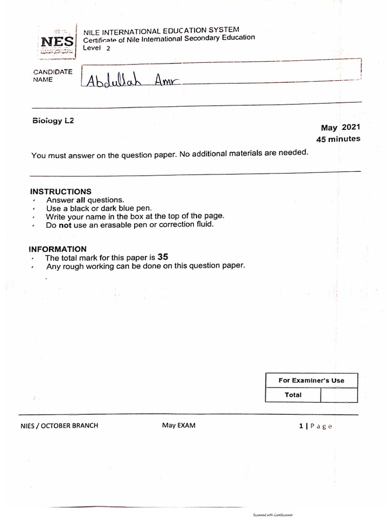 Abdullah Amr l2 Test | PDF