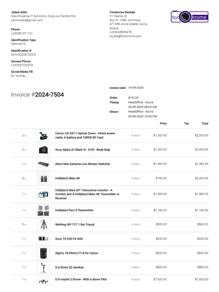 Invoice 2024 7504 | PDF | Video | Digital Technology