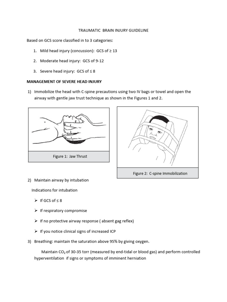 Traumatic Brain Injury Guideline | PDF | Traumatic Brain Injury | Shock ...
