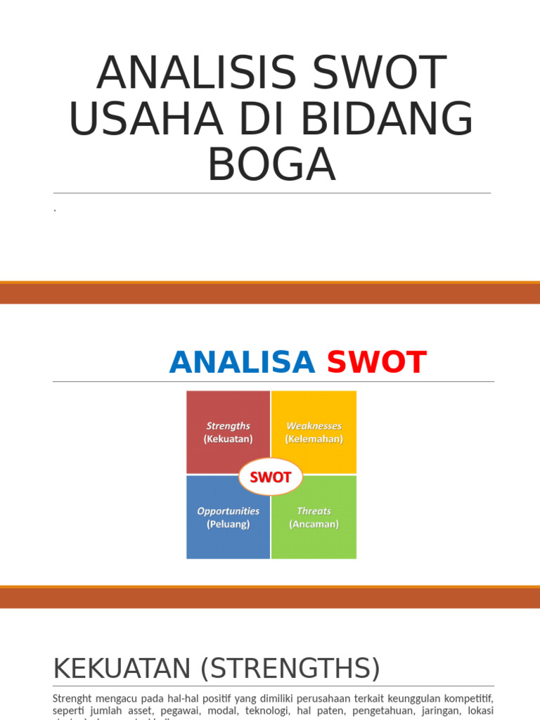 Contoh Analisis SWOT Usaha Boga | PDF