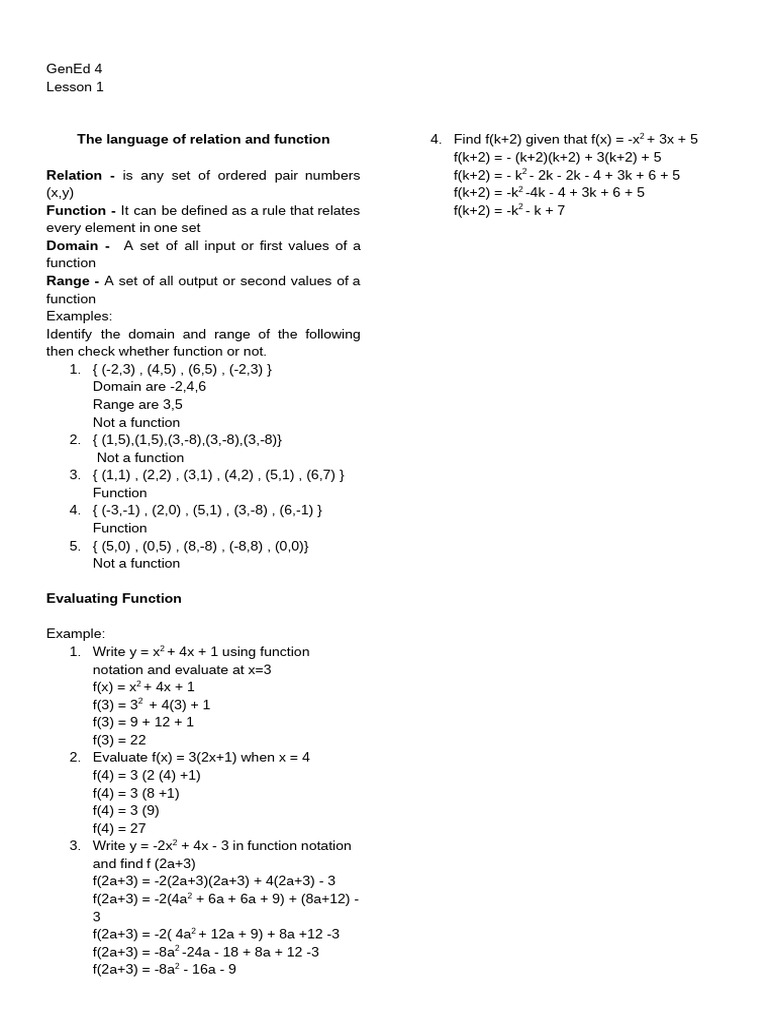 Understanding Relations and Functions | PDF | Science & Mathematics ...